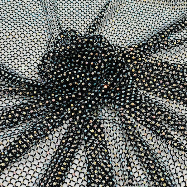 Black Rhinestones Fabric - Etsy