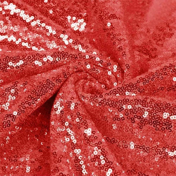 Red Sequin Fabric Mini Glitz Sequins by the Yard Sequin | Etsy