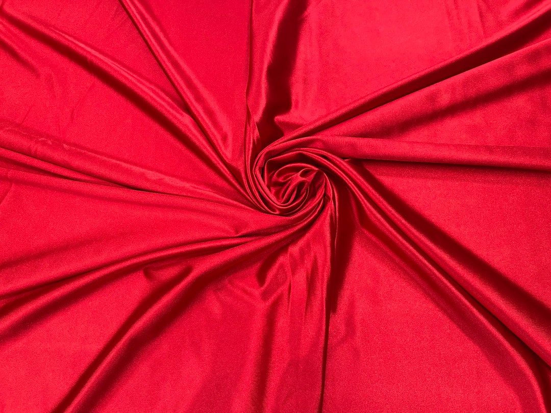 Spandex Luxury Fabric - Red - Shiny Polyester Spandex Stretch Fabric ...