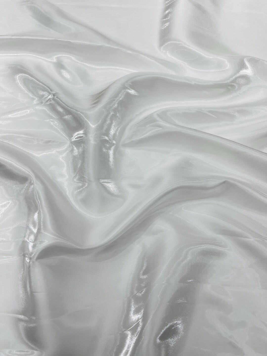 Off White Liquid Crystal Satin Fabric: Ultra Glossy Bridal Satin by the ...
