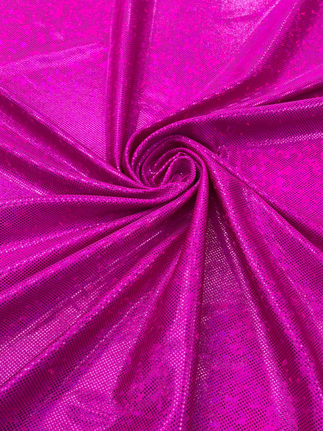 Hot Pink Hologram Broken Glass 4 Way Stretch by the Yard, Nylon Spandex ...