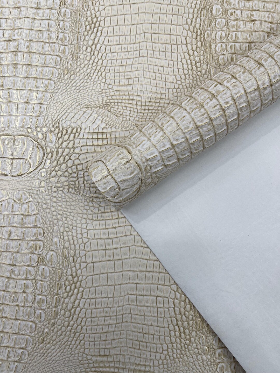 Metallic Gator Vinyl Fabric: Embossed Caiman Faux Leather Upholstery - Etsy