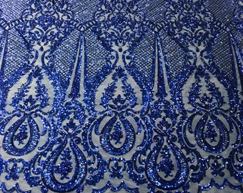 Royal Blue Damask | Etsy