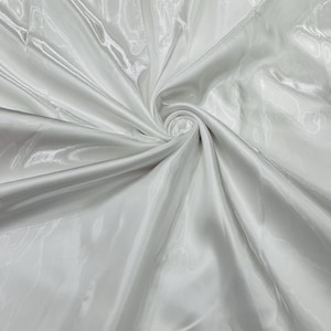 Off White Liquid Crystal Satin Fabric: Ultra Glossy Bridal Satin by the ...