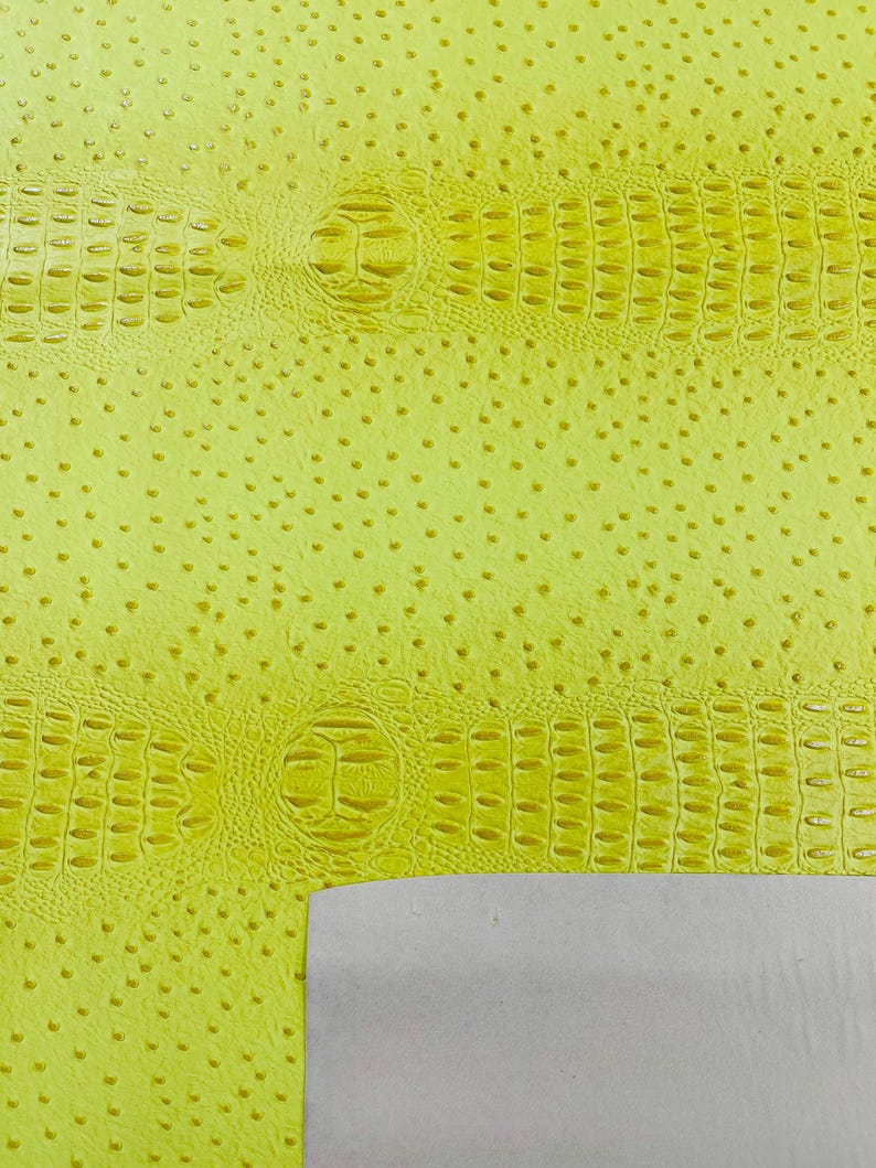Yellow Embossed Ostrich Gator Vinyl Fabric: 54" Wide Upholstery - Etsy