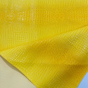 Yellow Gator 3D Embossed Vinyl Fabric Faux Fake Leather Vinyl Fabric ...