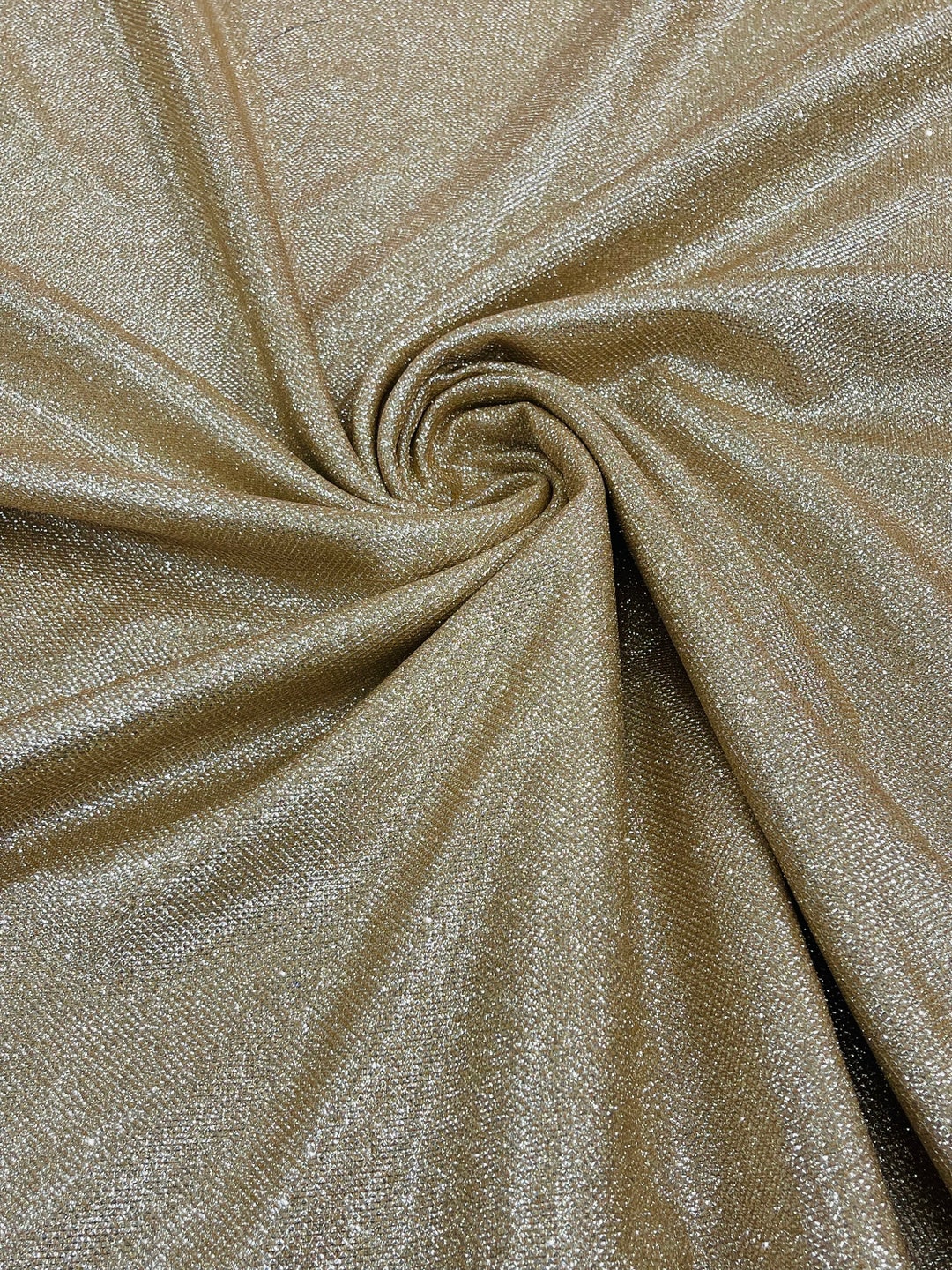 Champagne Shimmer Fabric by Yard, Stretch Glitter Fabric | Luxury ...