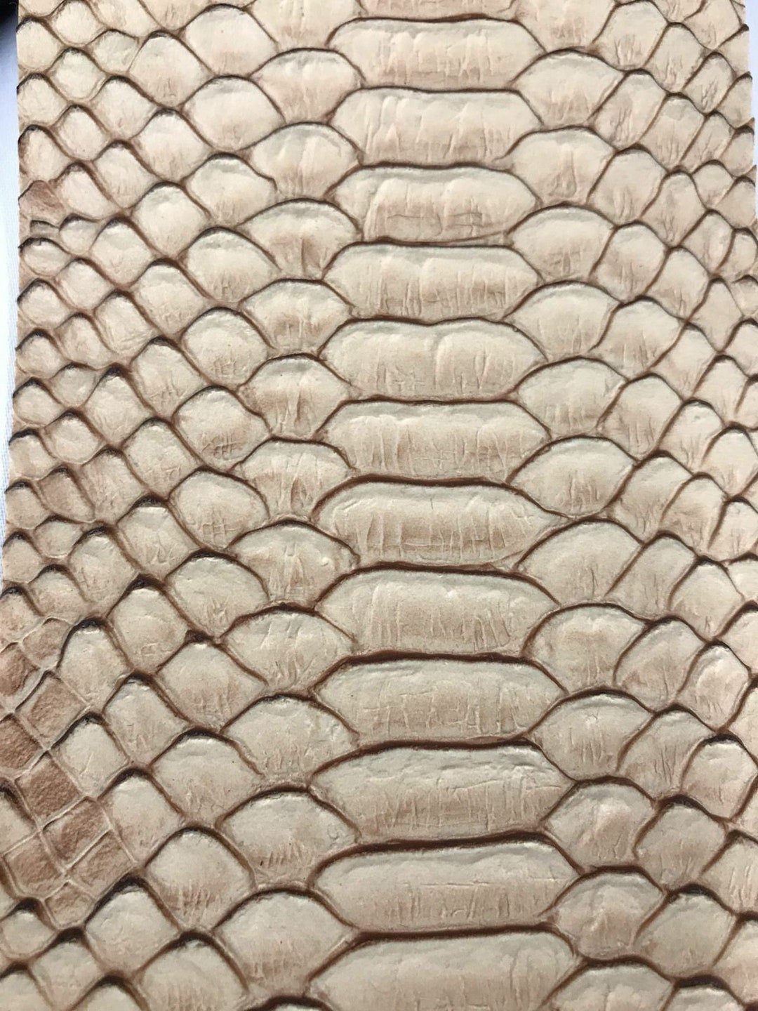 Tan/brown Faux Viper Snake Skin Vinyl-faux Leather-3d Scales-sold Vinyl ...