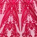 Fuchsia Floral Embroidered Lace Fabric, Wedding Gown Mesh Lace, by the ...