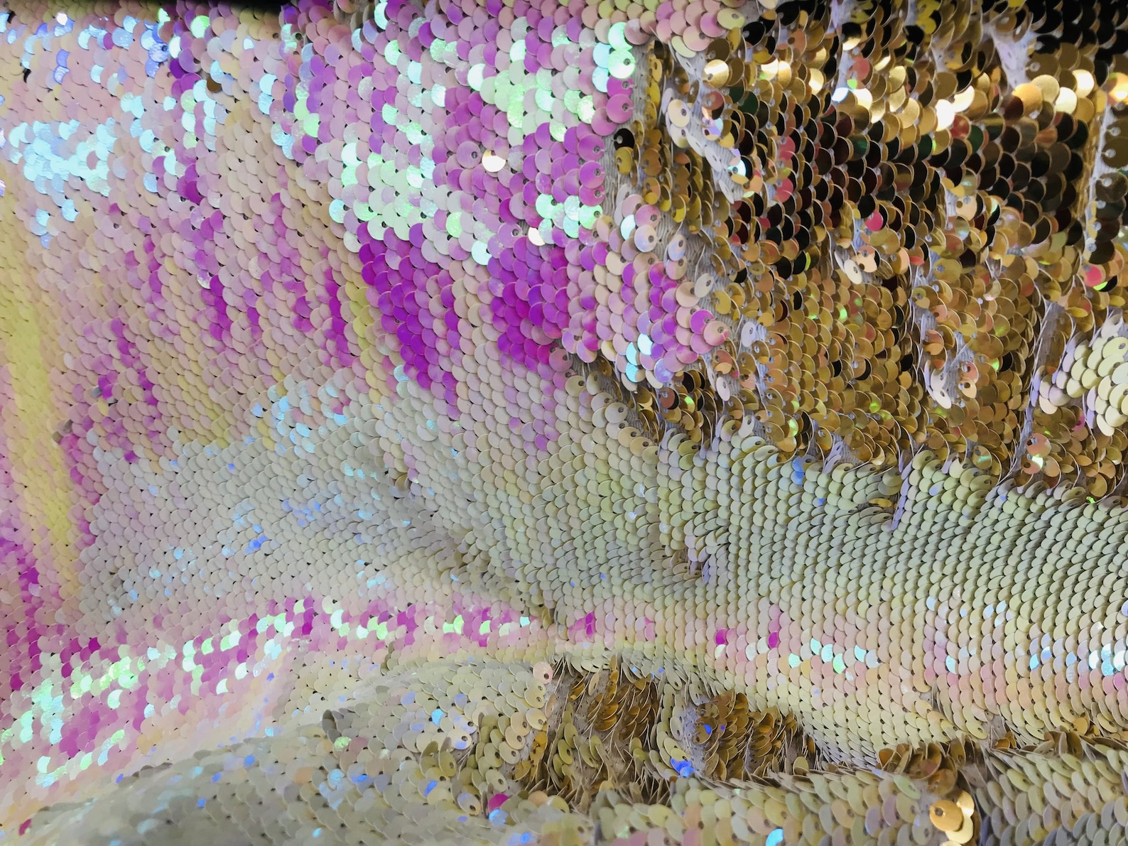 Iridescent Pink/gold Flip up Sequins Reversible 2-way Stretch - Etsy