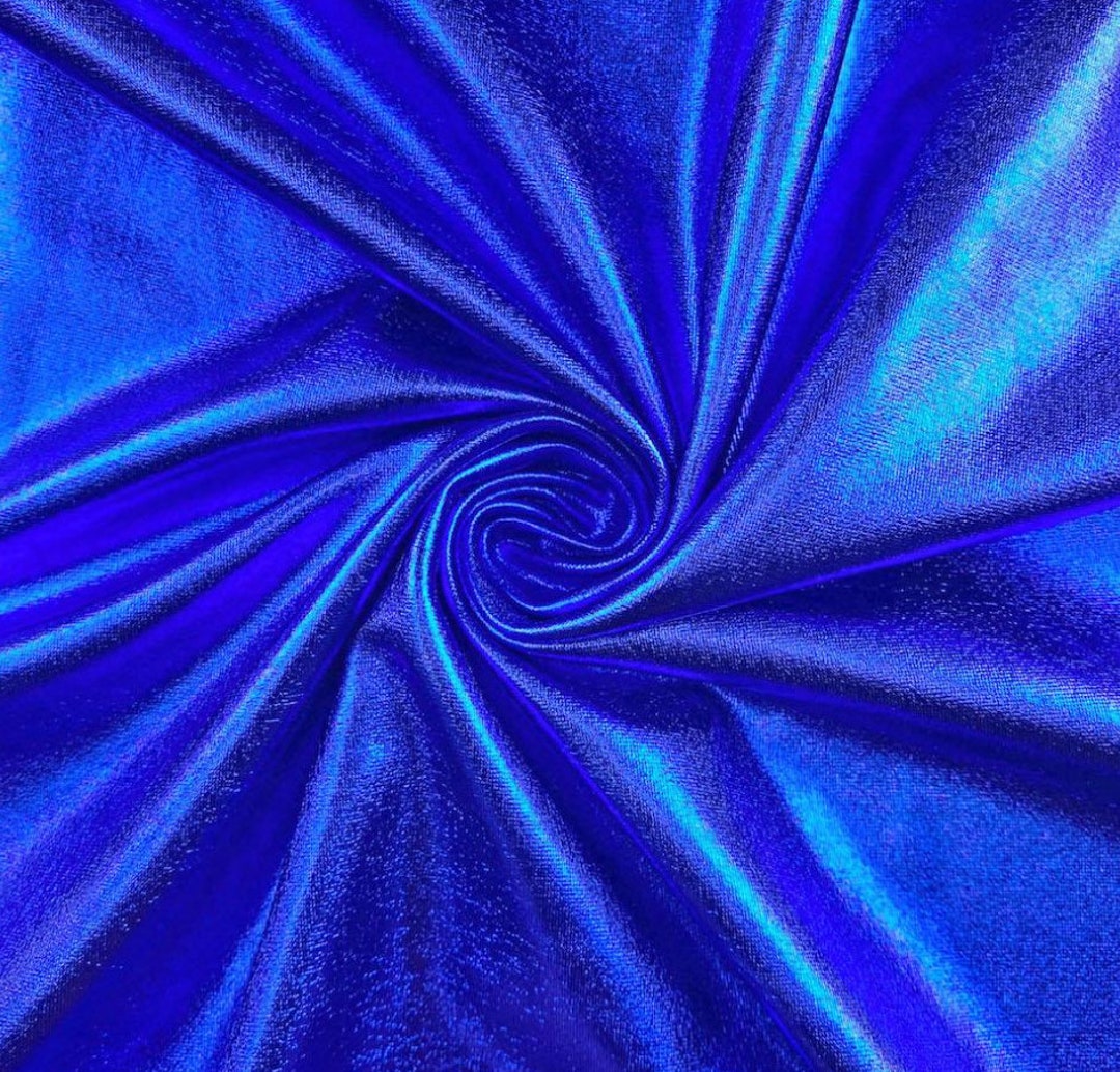 Royal Blue Metallic Foil Spandex Fabric: 2-way Stretch, DIY Apparel - Etsy