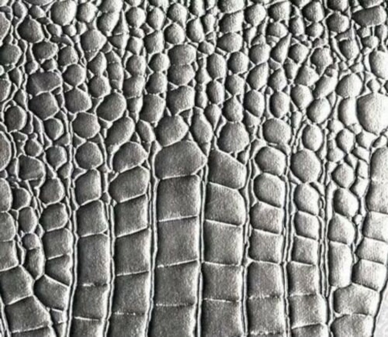 Silver Metallic Vinyl Faux Fake Leather Pleather Embossed - Etsy