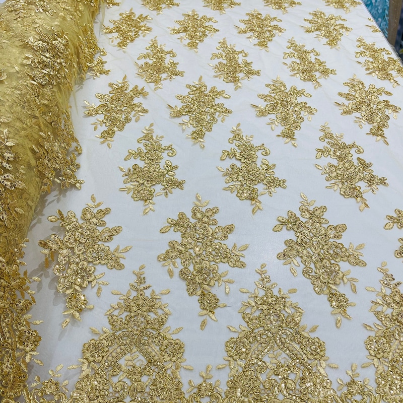 Gold Metal Lace Fabric - Etsy