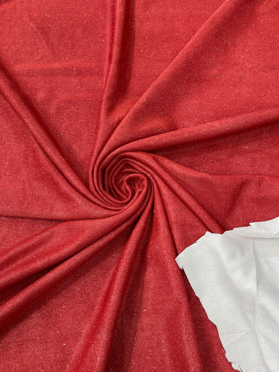Red Shimmer Fabric by Yard, Stretch Glitter Fabric Luxury Sparkle ...