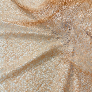 Peach Fish Net Fabric, Cast Net Design Sequins Embroidery on Mesh Lace ...