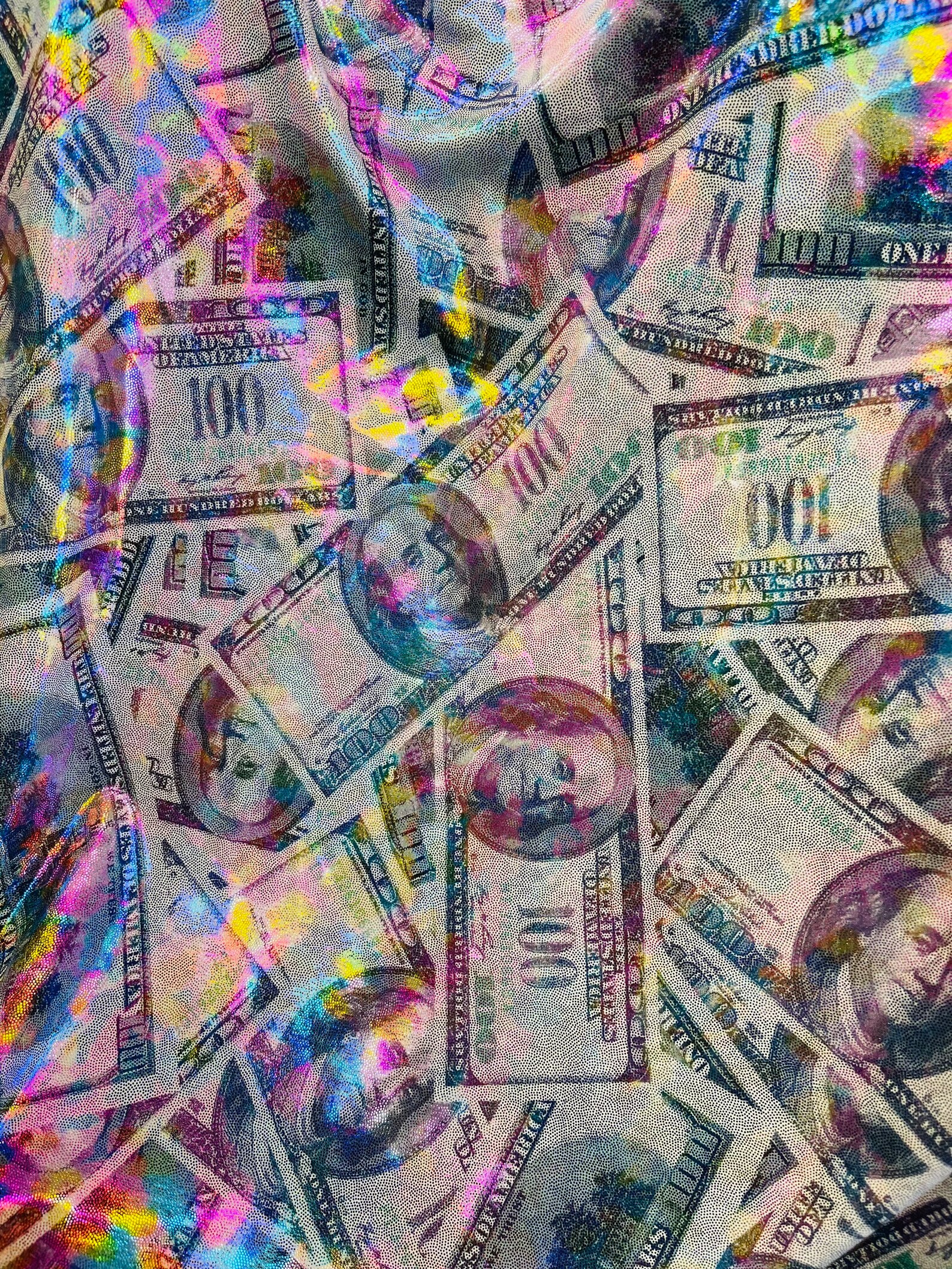 Mia's Fabrics Inc Money Print Fabric Metallic Multi - Etsy