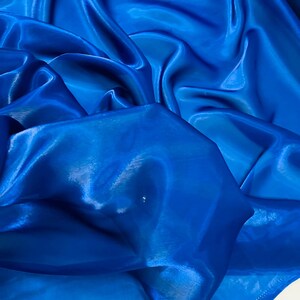 Royal Blue Liquid Crystal Chiffon Fabric: Glossy Bridal Sheen by the ...