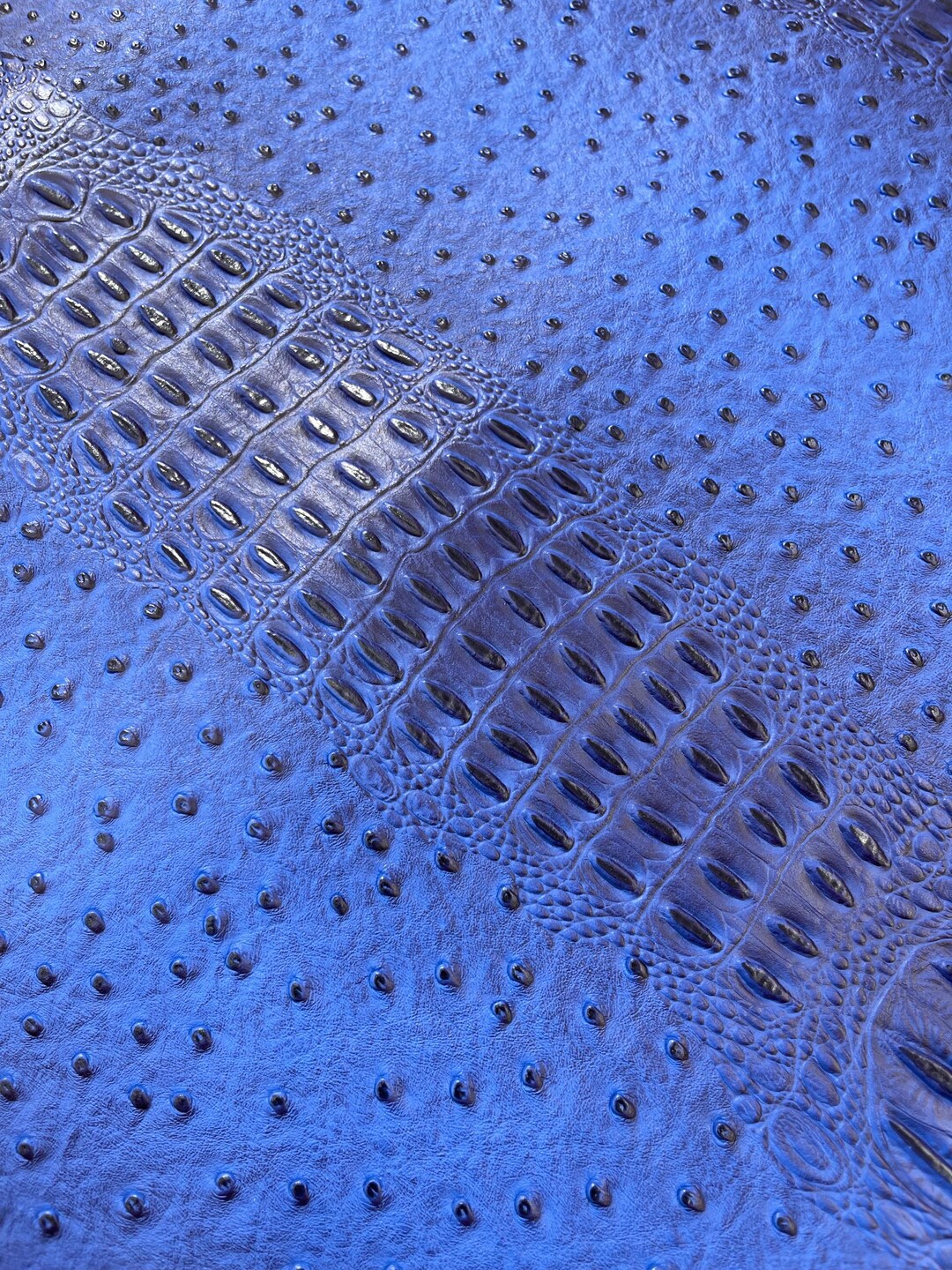 Royal Blue Ostrich Gator Embossed Vinyl Fabric by the Yard, 2 Tone ...