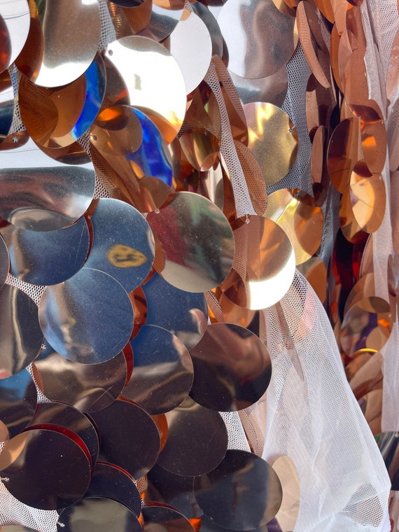 Rose Gold Big Sequin Fabric 1.5 Paillette Circle Sequin - Etsy