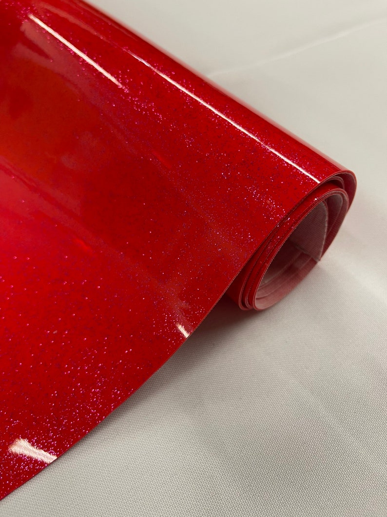 Red Sparkle Glitter Upholstery Vinyl Fabric - 54" Width Sold by the ...