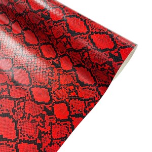 Red Snake Skin Embossed Vinyl - Python Snake Upholstery Accessory ...