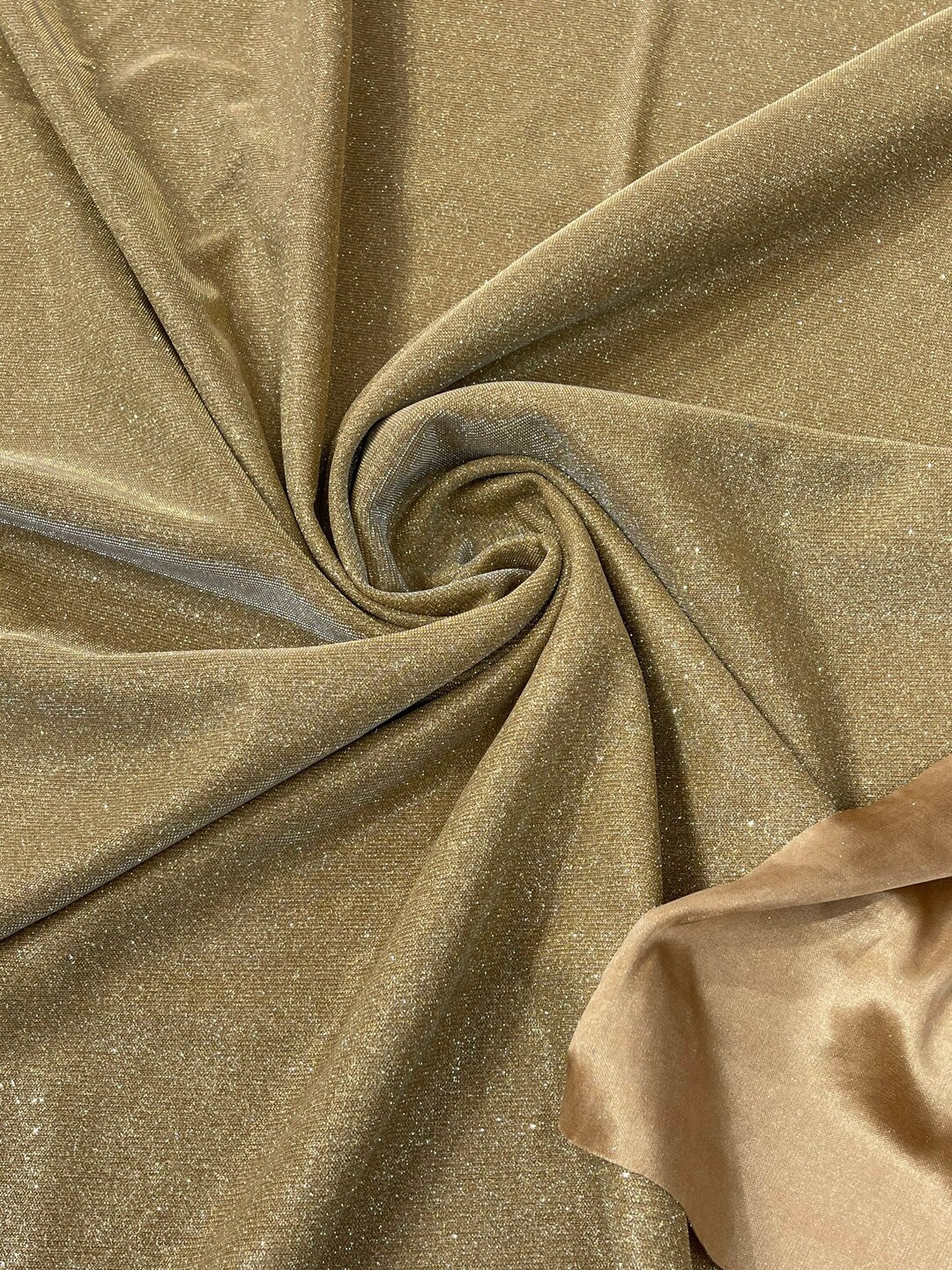 Champagne Shimmer Fabric by Yard, Stretch Glitter Fabric | Luxury ...