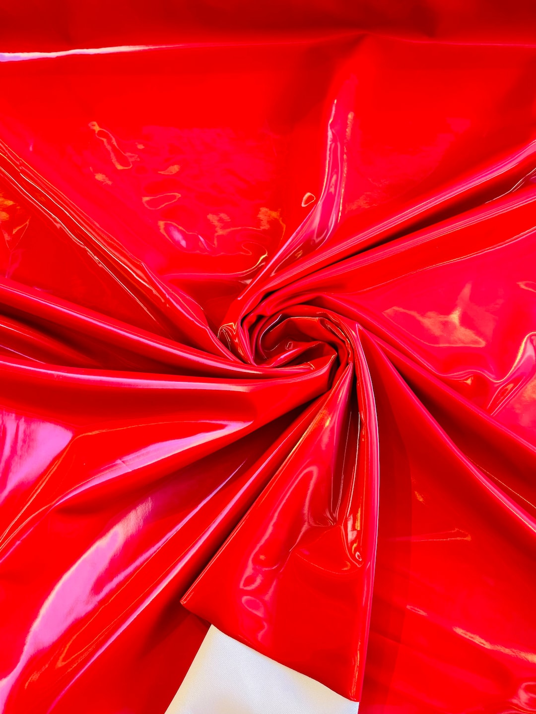 Red Shiny Vinyl Fabric: 4-way Stretch Milliskin Spandex, 58" Wide ...