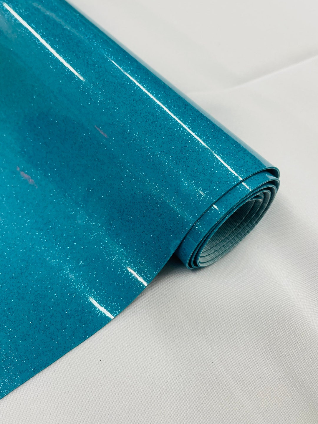 Turquoise Sparkle Glitter Upholstery Vinyl Fabric - 54" Width Sold by ...