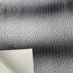 Silver Ostrich Gator Embossed Vinyl Fabric: Two-tone Crocodile Leather ...