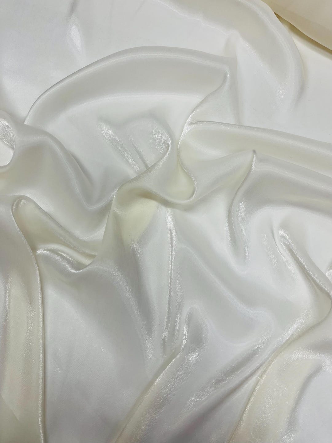 Ivory Water Shine Ultra Glossy Shimmer Bridal Chiffon by Yard, Liquid ...