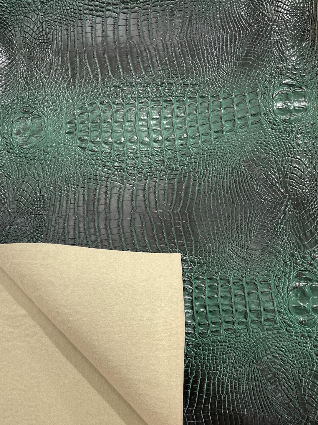 Hunter Green Faux Crocodile Vinyl Upholstery Fabric - 54" Wide - Etsy