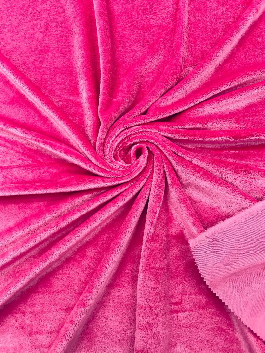 Hot Pink Minky Fabric by the Yard: Ultra Soft 2-way Stretch, 60" Wide ...