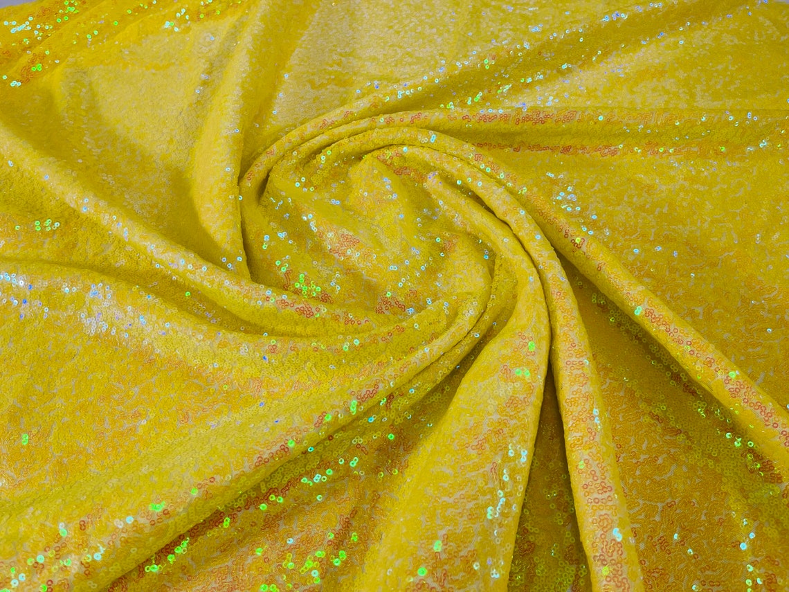 Yellow Iridescent Sequin Fabric Mini Glitz Sequins Sequin - Etsy