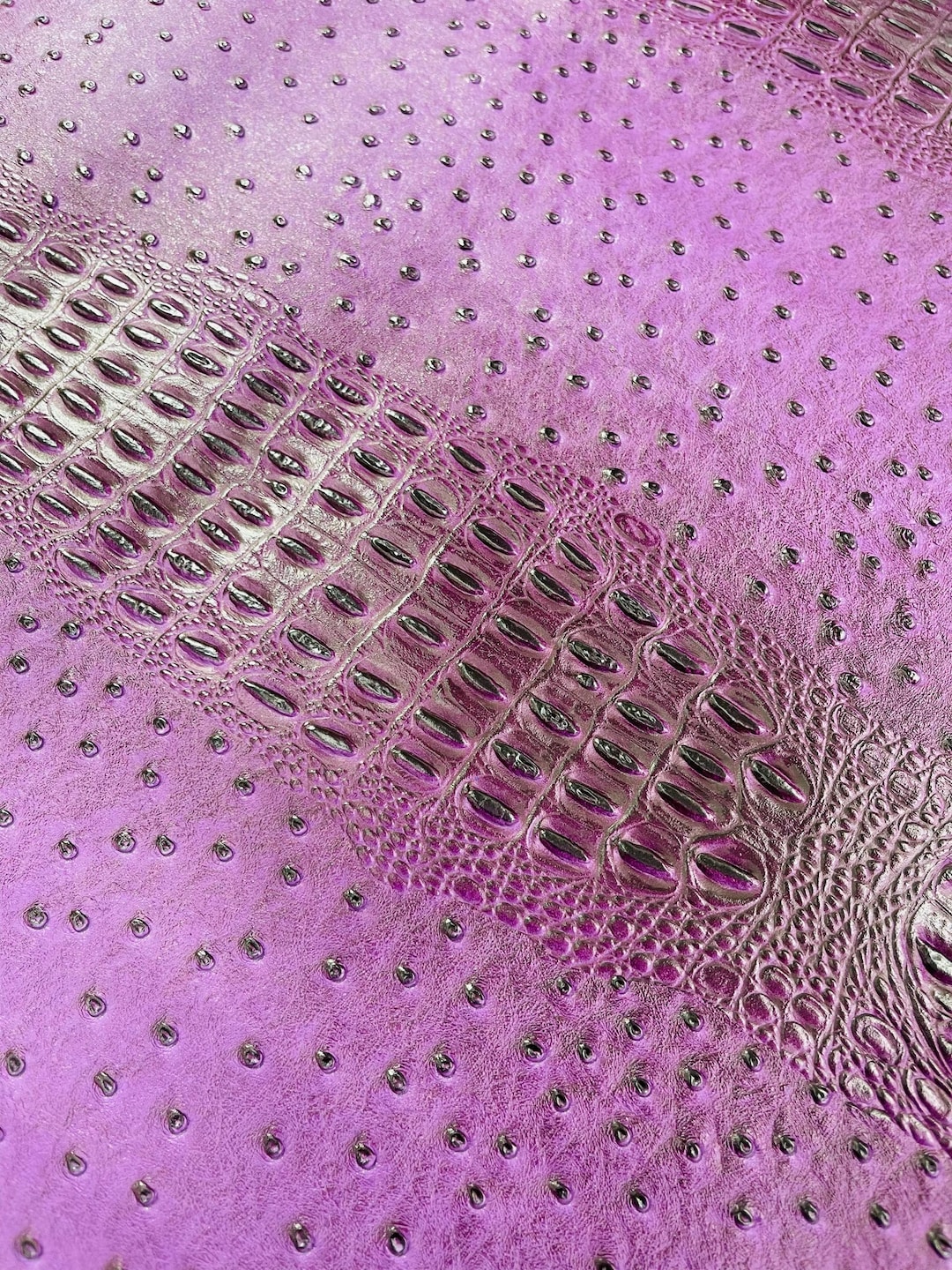 Purple Ostrich Gator Embossed Vinyl Fabric by the Yard, 2 Tone ...