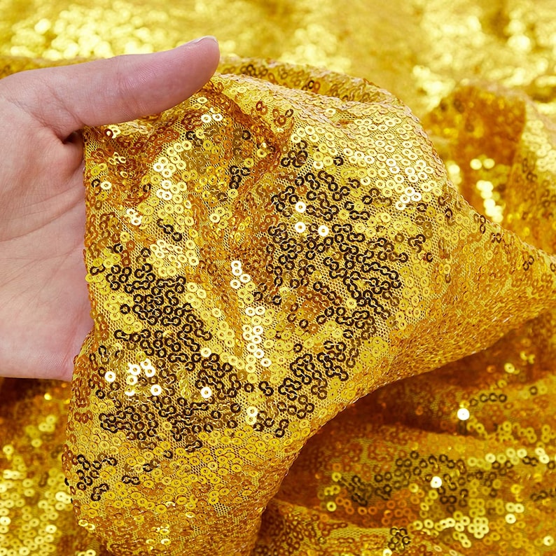 Metallic Gold Sequin Fabric Mini Glitz Sequins by the Yard - Etsy