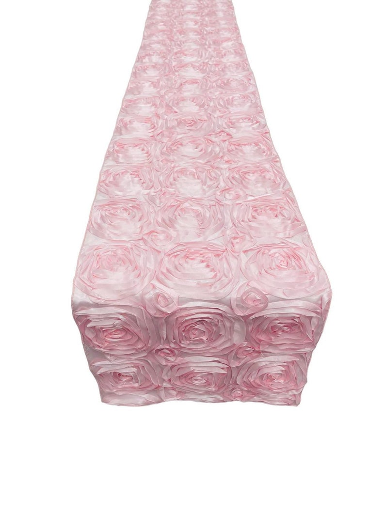 Satin Rosette Table Runner: Floral Wedding & Party Decor (12" X 90") - Etsy