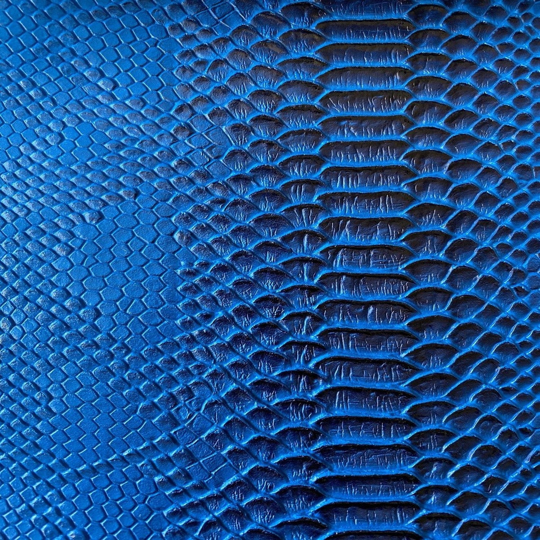 Royal Blue Faux Viper Snake Skin Vinyl: Embossed 3D Scales, Upholstery ...