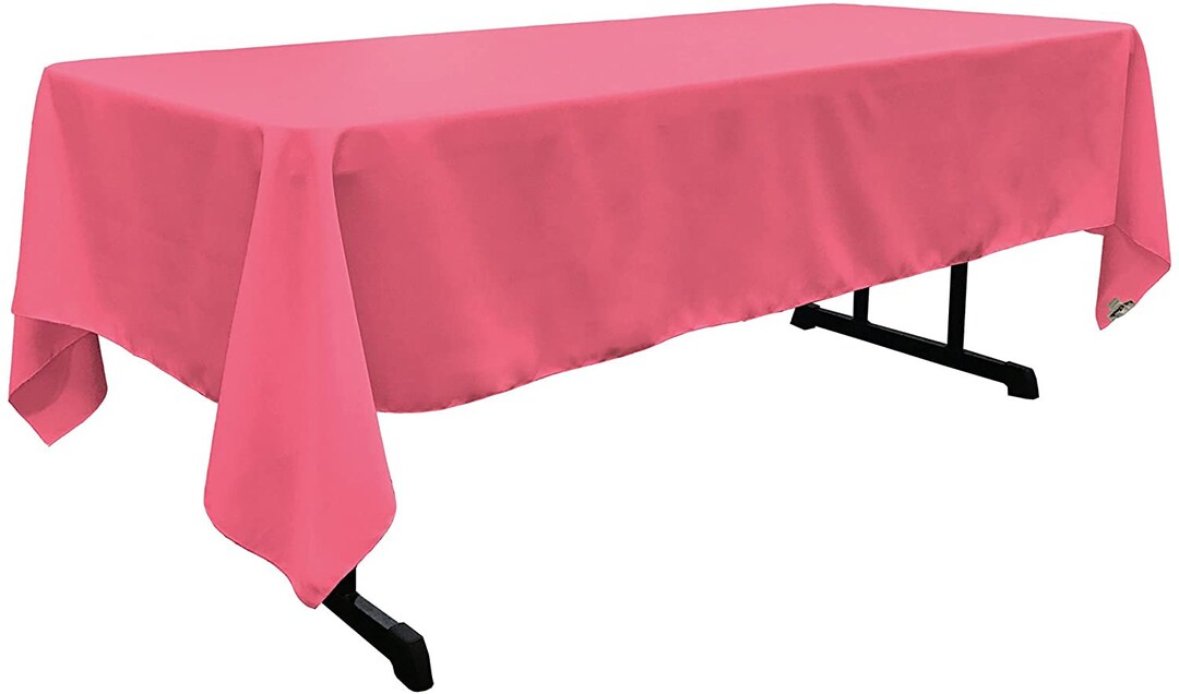 Hot Pink Polyester Tablecloth: 60" Wide Rectangular Cloth, Made in USA ...