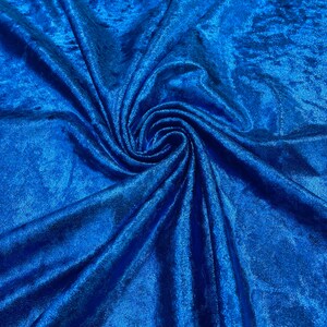 Royal Blue Foiled Stretch Velvet by the Yard | Velvet Fabric | Foiled ...