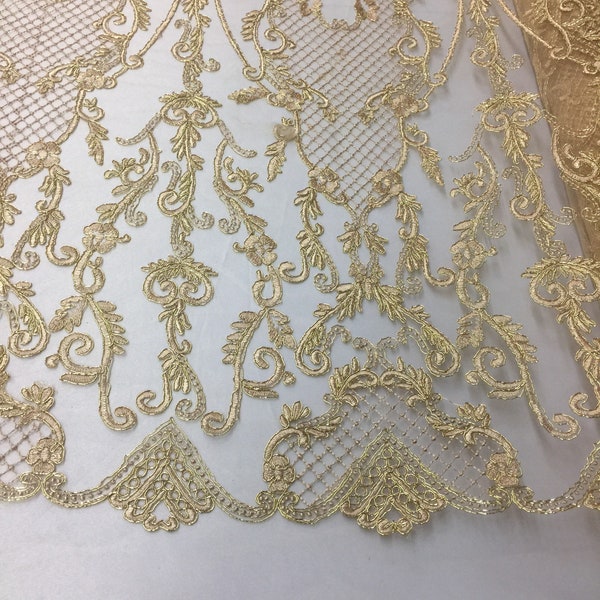Gold Lace Fabric - Etsy