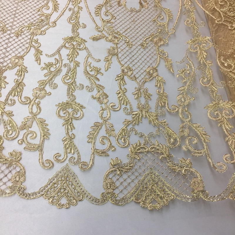 Gold Lace Fabric - Etsy