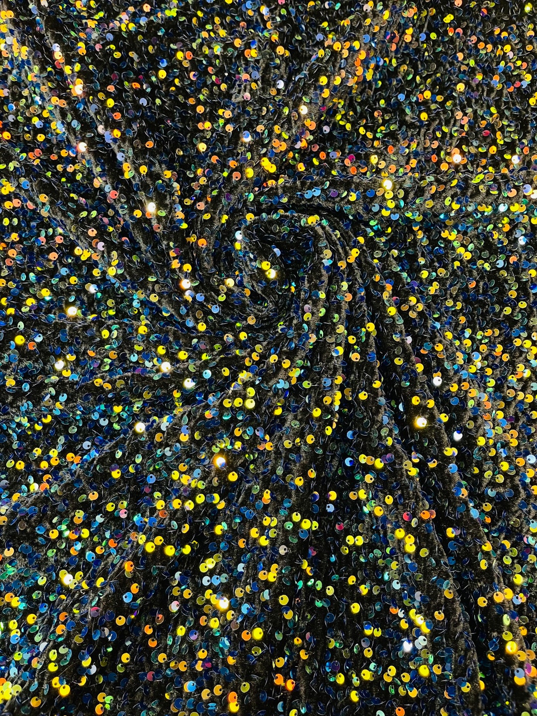 Rainbow Iridescent Sequin Velvet Fabric - 2-way Stretch (58/60") - Etsy