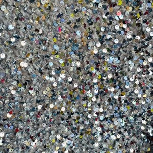 Gray Sequin on Gray Stretch Velvet With Luxury Sequins All Over 5mm ...