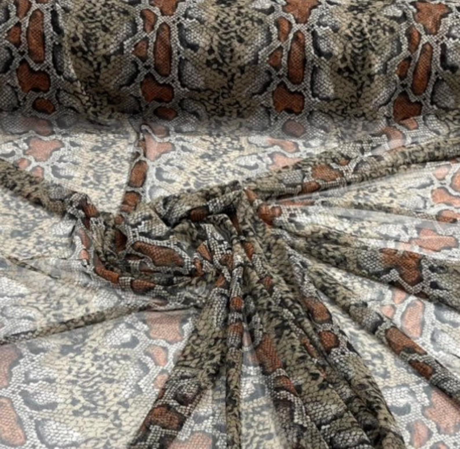 Exotic Snake Design Print on Power Mesh Fabric 60" Wide, 4 Way Stretch ...