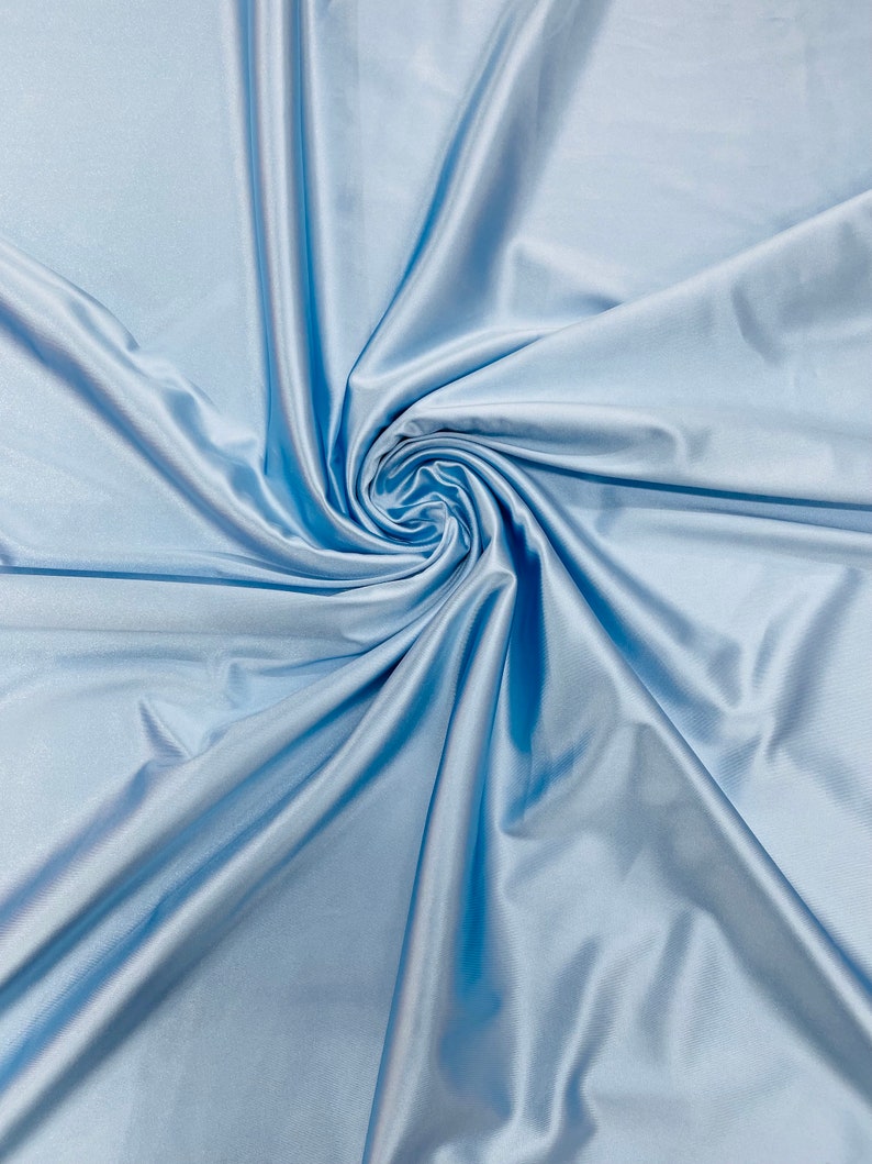 Baby Blue Shiny Spandex Fabric: 4-way Stretch Polyester, Sold by the ...