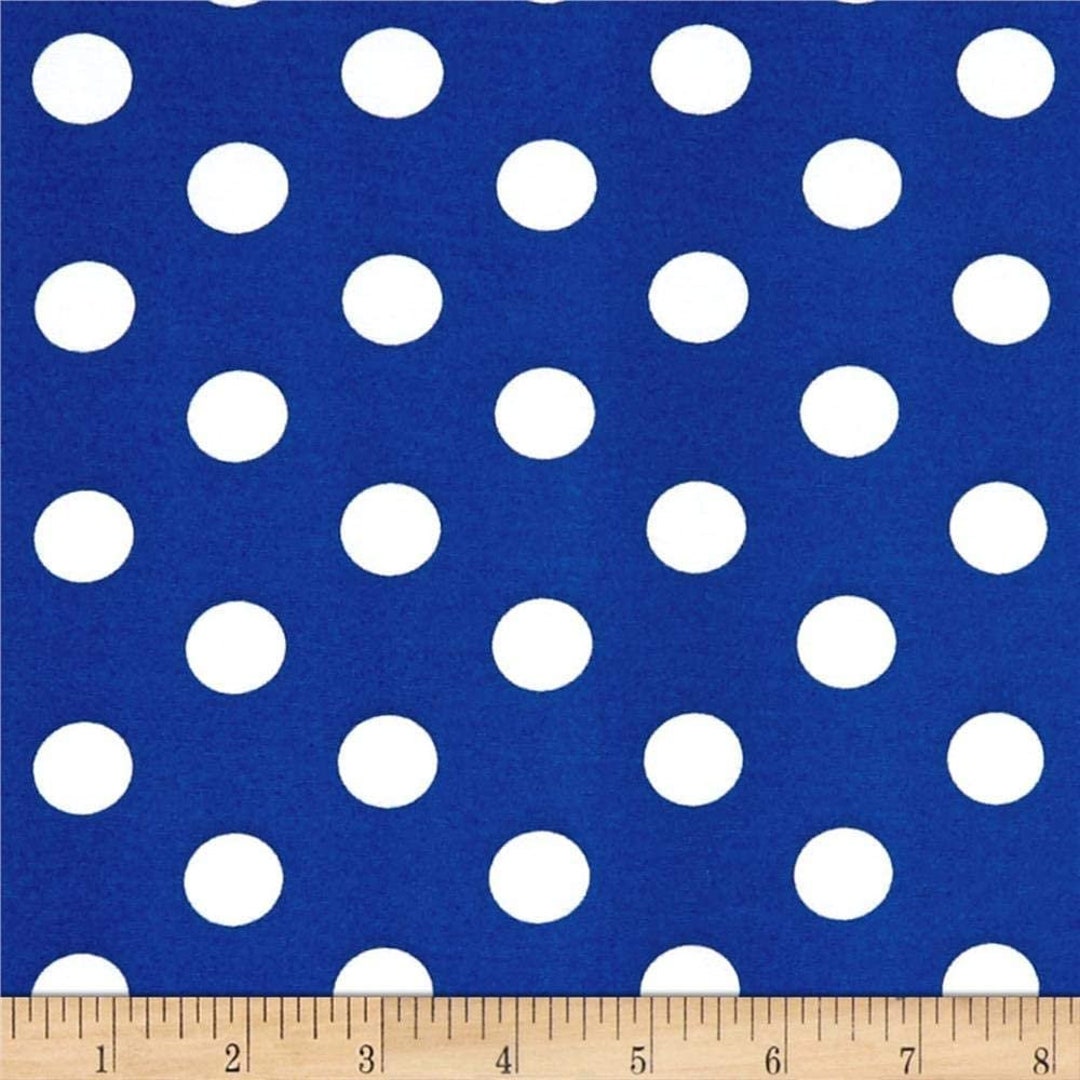 Royal Blue Polka Dot Poly Cotton Fabric: 58/60" Wide, by the Yard - Etsy