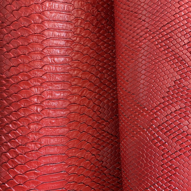 Red Faux Viper Snake Skin Vinyl-faux Leather-3d Scales-sold Vinyl for ...