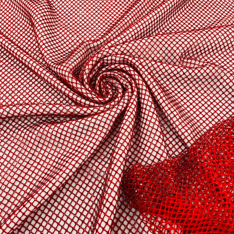 Rhinestone Fishnet Fabric - Etsy