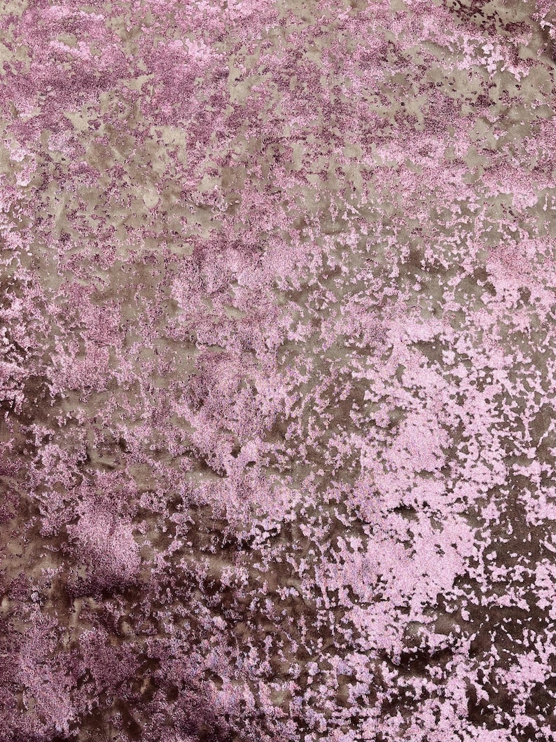 Dusty Pink Gilded Stretch Velvet Fabric: Splatter Velvet With All Over ...