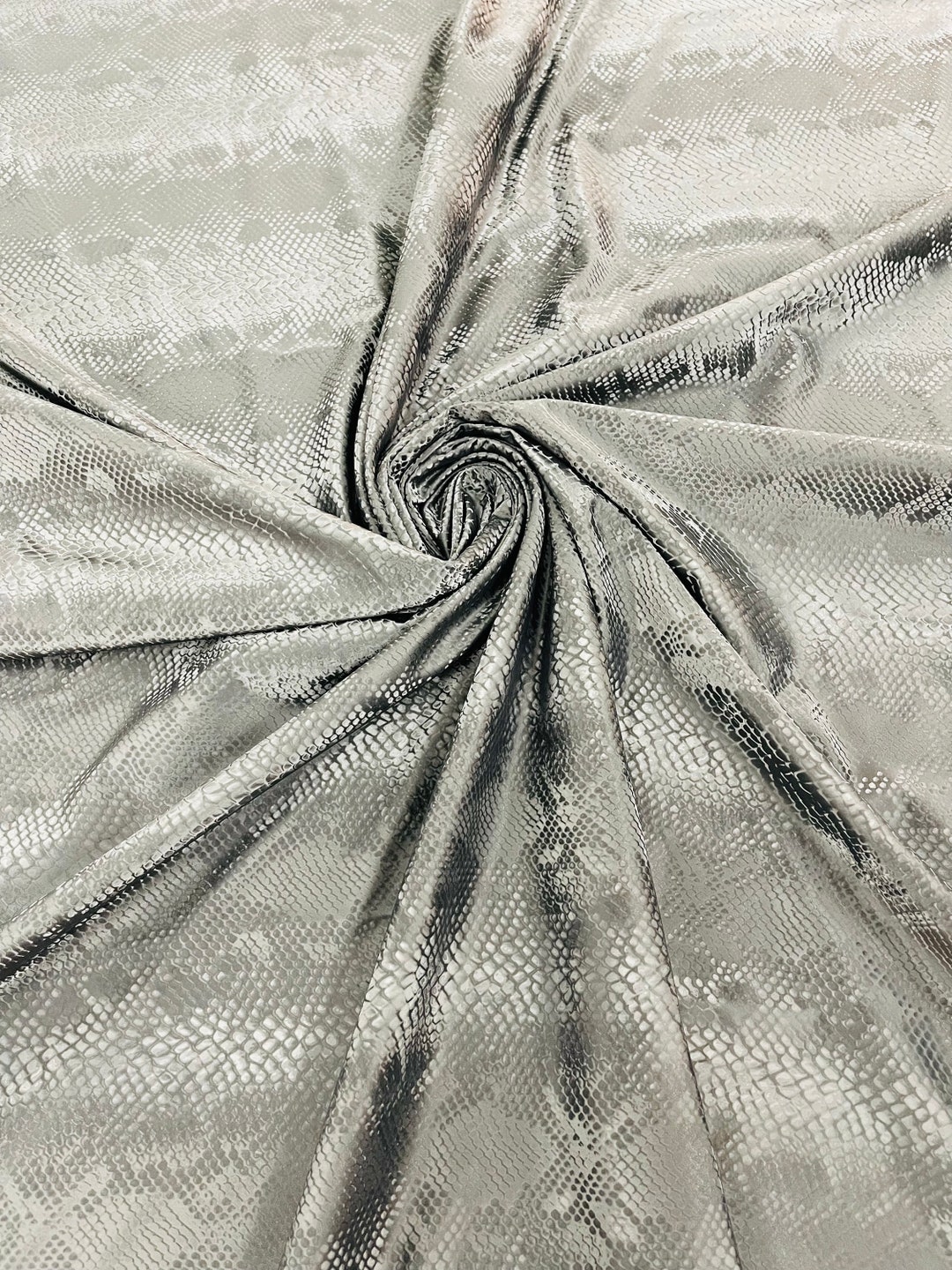 Black Matte Snake Skin Print on Stretch Fabric by the Yard, Snake ...